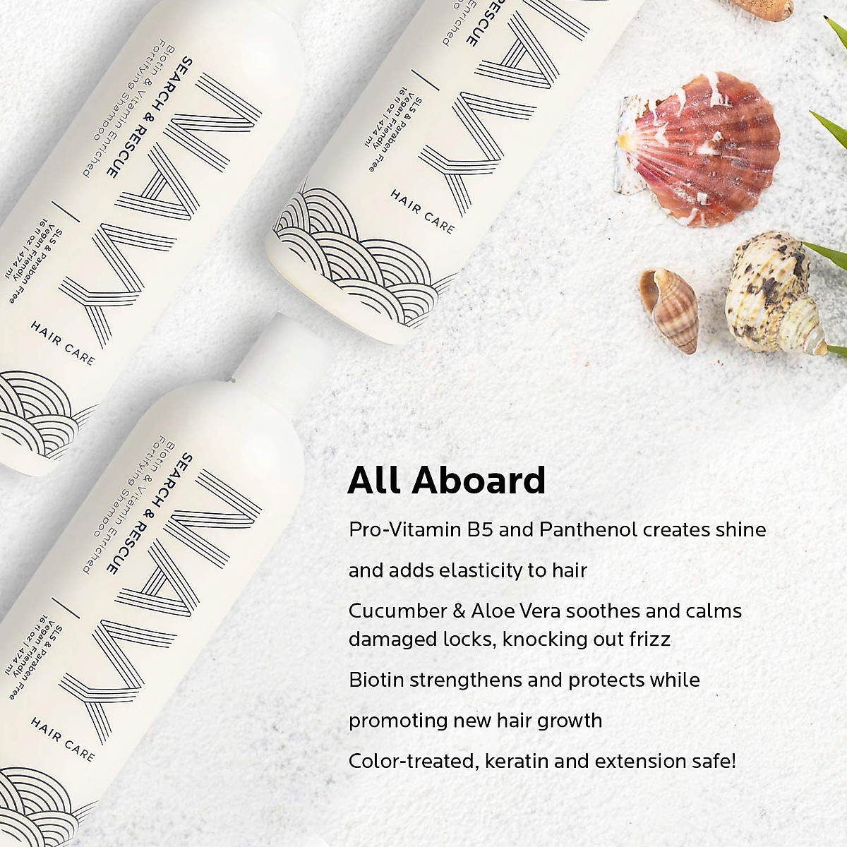 NAVY Search and Rescue Shampoo - Paraben-Free Biotin and Hair Vitamin Enriched Fortifying Hair Shampoo - 16 fl oz