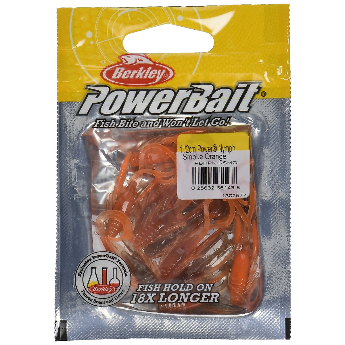 Berkley PowerBait Power Nymph Smoke Orange, 1" (12 Count)