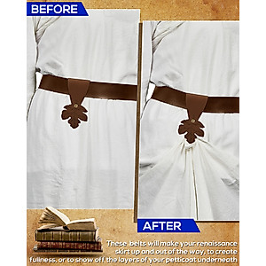 Ramede Skirt Hikes Renaissance Belt Medieval Leaf Skirt Hike Waistband Accessory Halloween Costume(Brown,Leaf)
