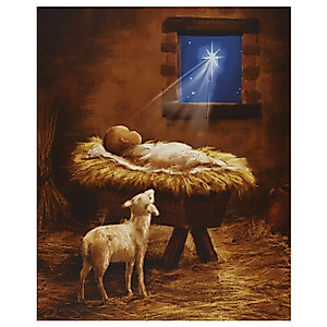 Riley Blake Picture A Christmas Manger 36" Panel Multi, Fabric by The Yard