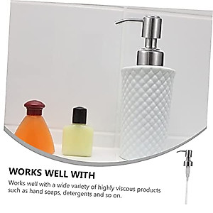 Uonlytech 2pcs Sprinkler Bottle Pump Head Ornament Container jar Lotion Pump Liquid Dropper Cosmetic Spray Bottle Pump Cup sponges Makeup Replacement Pump Stainless Steel Perfume Travel Soap