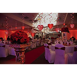 Valentine's Day Glitter Heart Swirl Hanging Decoration- Bridal Shower, Engagement, Wedding,Birthday Party Decorations 30Ct