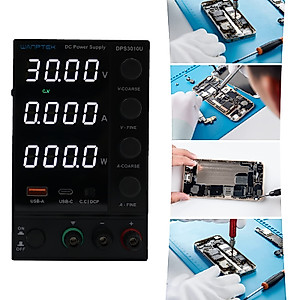 Adjustable Switch DC Adjustable Power Supply 4-Digital LED Display AC110V for Lab, Automobile Battery Charger, DIY Tool, Repair, Research (DPS3010U)
