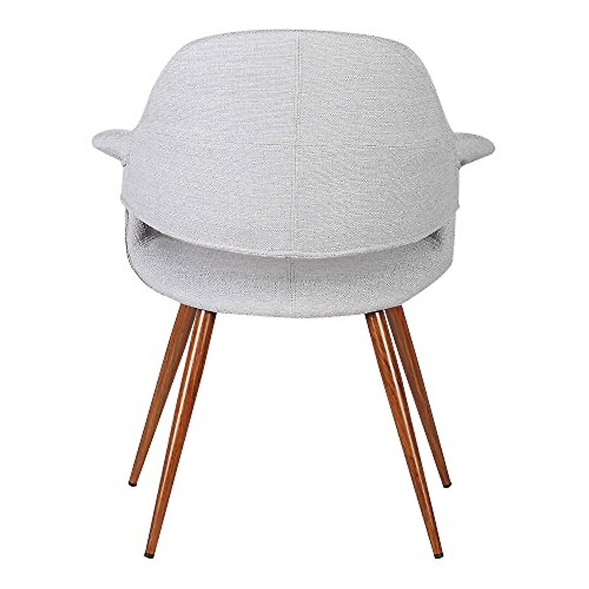 Armen Living Phoebe Mid-Century Modern Fabric Upholstered Dining Chair for Kitchen Table Office Desk Vanity, 24D x 25W x 33H Inch, Gray