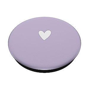 White Light Pastel Purple Minimalist Heart PopSockets Standard PopGrip