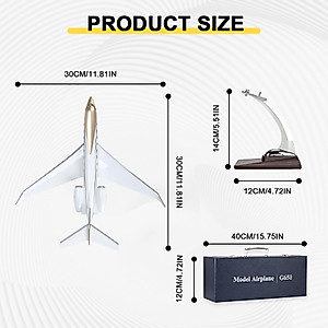 RUFXIEZW 1:100-Scale Model Jet Model Airplane GulfstreamG650,Alloy Model Jets Resin Aircraft Model Toy,Transporter Display Model Plane with Stand and Box Adult Collectibles and Decoration (G650)