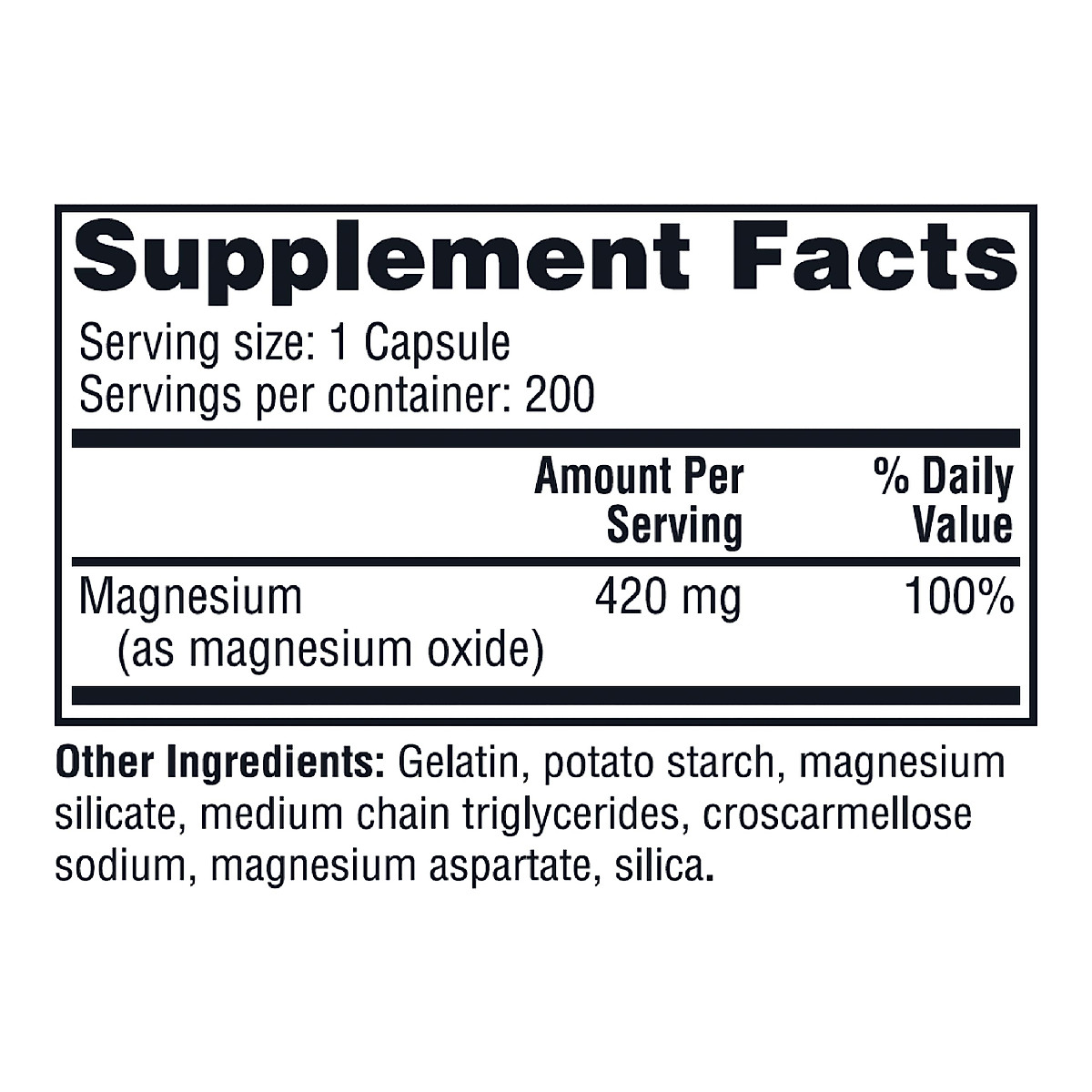 Twinlab Magnesium Caps - High Absorption Magnesium Supplement to Support Leg Cramps Relief - Magnesium Capsules for Stress Relief, 420 mg, 200 Count, 2 Pack