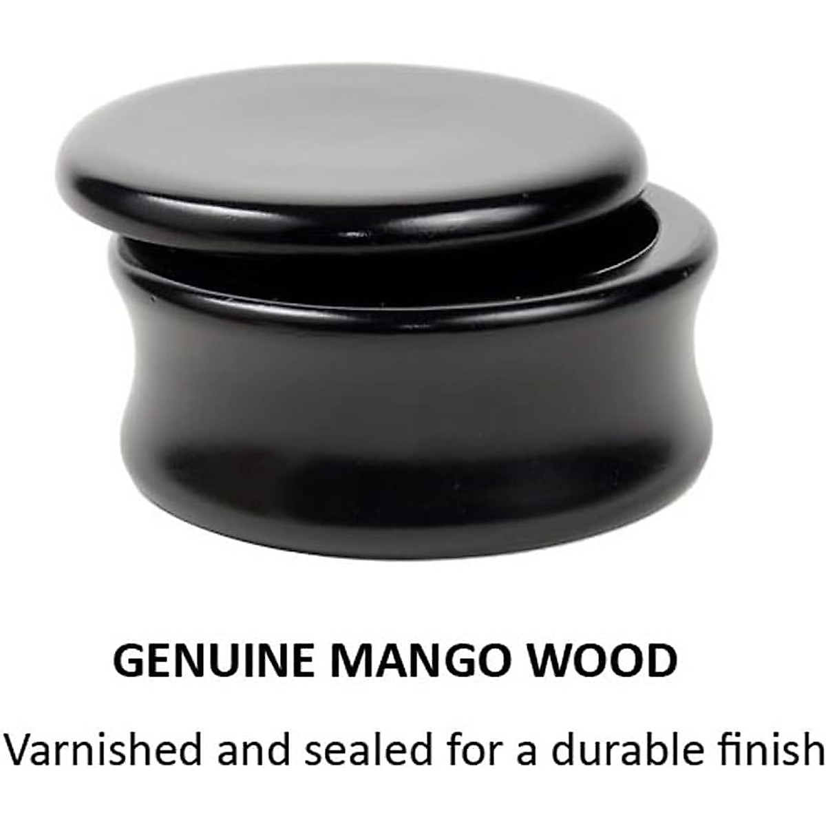 Parker Genuine Mango Wood Hand Carved Shave Soap Bowl - Black Lacquer