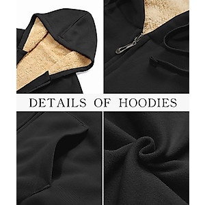 SWISSWELL Hoodies for Women Winter Fleece Sweatshirt - Full Zip Up Thick Sherpa Lined Black XX-Large