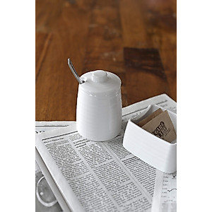 Tablecraft Pulito Collection 5.5 oz Sugar Jar with Lid, Melamine, Textured Finish, 4.5"