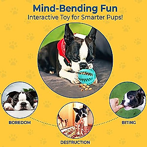 SunGrow 2 Pack Treat Dispensing Dog Toys, 2.75" Interactive Puppy Puzzle Teething Food Ball Toys for Small Large Dog Puppy Cat, Pet Treat Feeder Interactive Teeth Training Ball for Oral Care