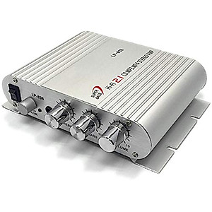 Polarlander Power Car Amplifier Hi-Fi 2.1 MP3 Radio Audio Stereo Bass Speaker Booster Player for Motorbike Home No Power Plug