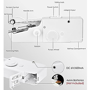 Handheld Sewing Machine, Hand Cordless Sewing Tool Mini Portable Sewing Machine, Essentials for Home Quick Repairing and Stitch Handicrafts