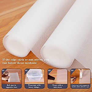 Hersvin Shelf Liners 24 in x 20 ft Drawer Mats Non-Adhesive Cupboard Protector Kitchen Cabinet Lining Fridge Liner (Clear/Diamond)