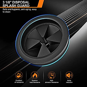 BOTEMY 3-1/8 Inch Garbage Disposal Splash Guards with Stainless Steel Black Kitchen Sink Stopper Drain Plug Set Food Waste Disposer Replacement Accessories for Waste King, Whirlaway, GE Disposer