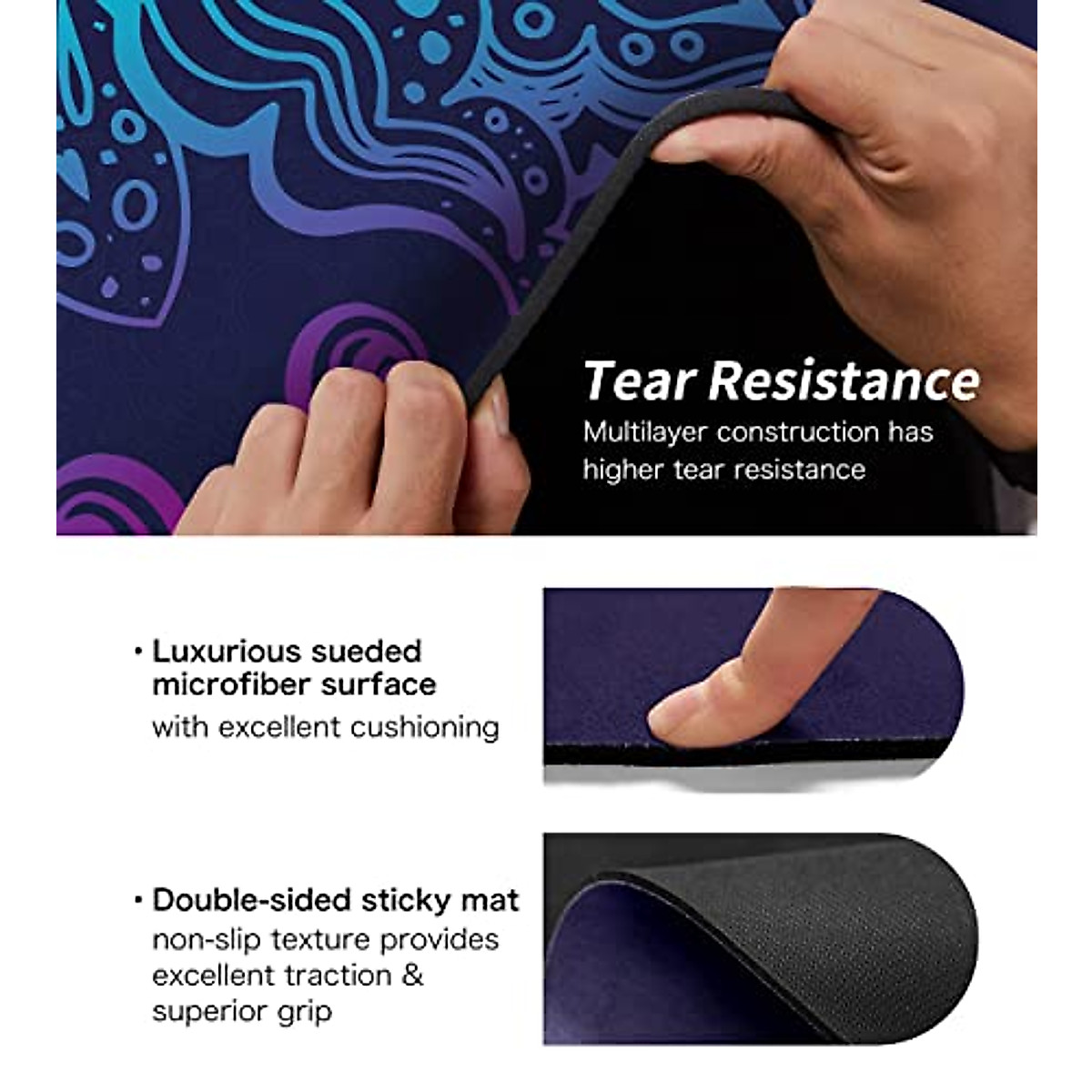 Keolorn Round Meditation Pilates Yoga Mat Luxury Suede Large Yoga Mat Natural Rubber Non-Slip Base is ery Suitable for Meditation, Stretching, Fitness Exercise, Home and Outdoor. 140CM Diameter