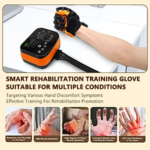 KELTEROOM Rehabilitation Robot Gloves, Upgrade Hemiplegia Hand Stroke Recovery Equipment, Finger Exerciser & Hand Strengthener Physical Therapy Equipment (Color: Left hand,Size: Large)