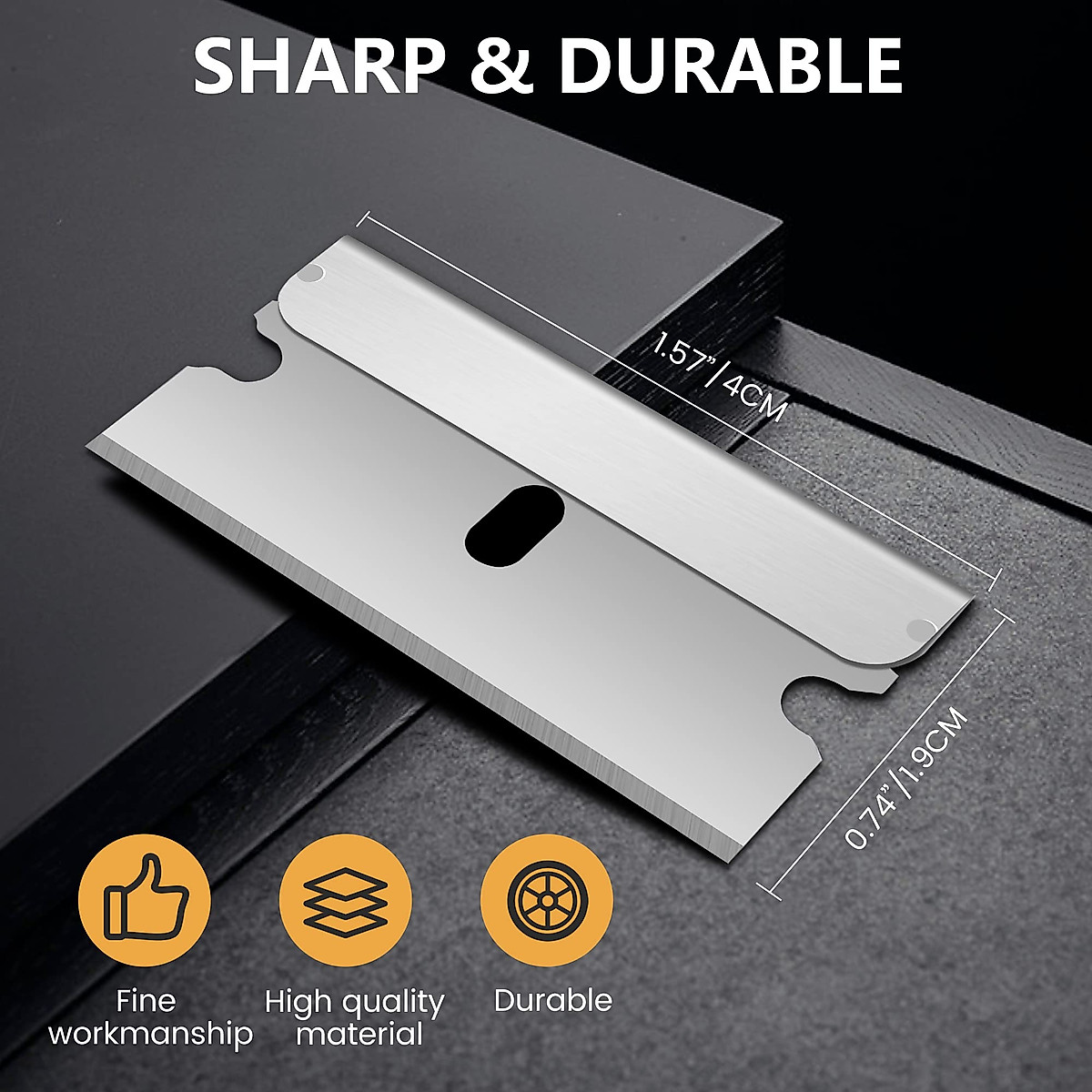 MulWark Razor Blades | Straight Single Edge Razor | Box Cutter & Glass Scraper Replacement Blades