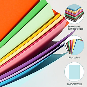 96 Sheets Colored Cardstock 24 Colors, 8.5x11 Color Cardstock Bulk, 200gsm/75lb Assorted Colors Construction Paper for Printing, Card Making, Die Cutting, Crafts, Scrapbooking, Party Decorations