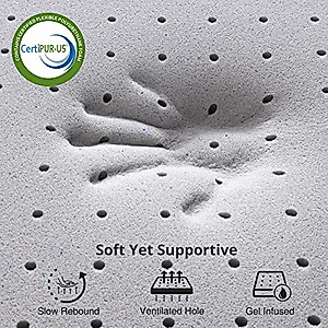 Maxzzz 3 Inch Mattress Topper King - Gel Memory Foam Mattress Topper Bamboo Charcoal Bed Topper for Soft & Cooling Sleep and Pressure Relieve, CertiPUR-US Certified