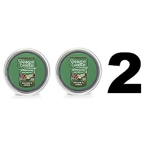 Yankee Candle Balsam and Cedar Meltcup - Scenterpiece Wax Warmer System Refill - Set of TWO Balsam and Cedar Easy Meltcups