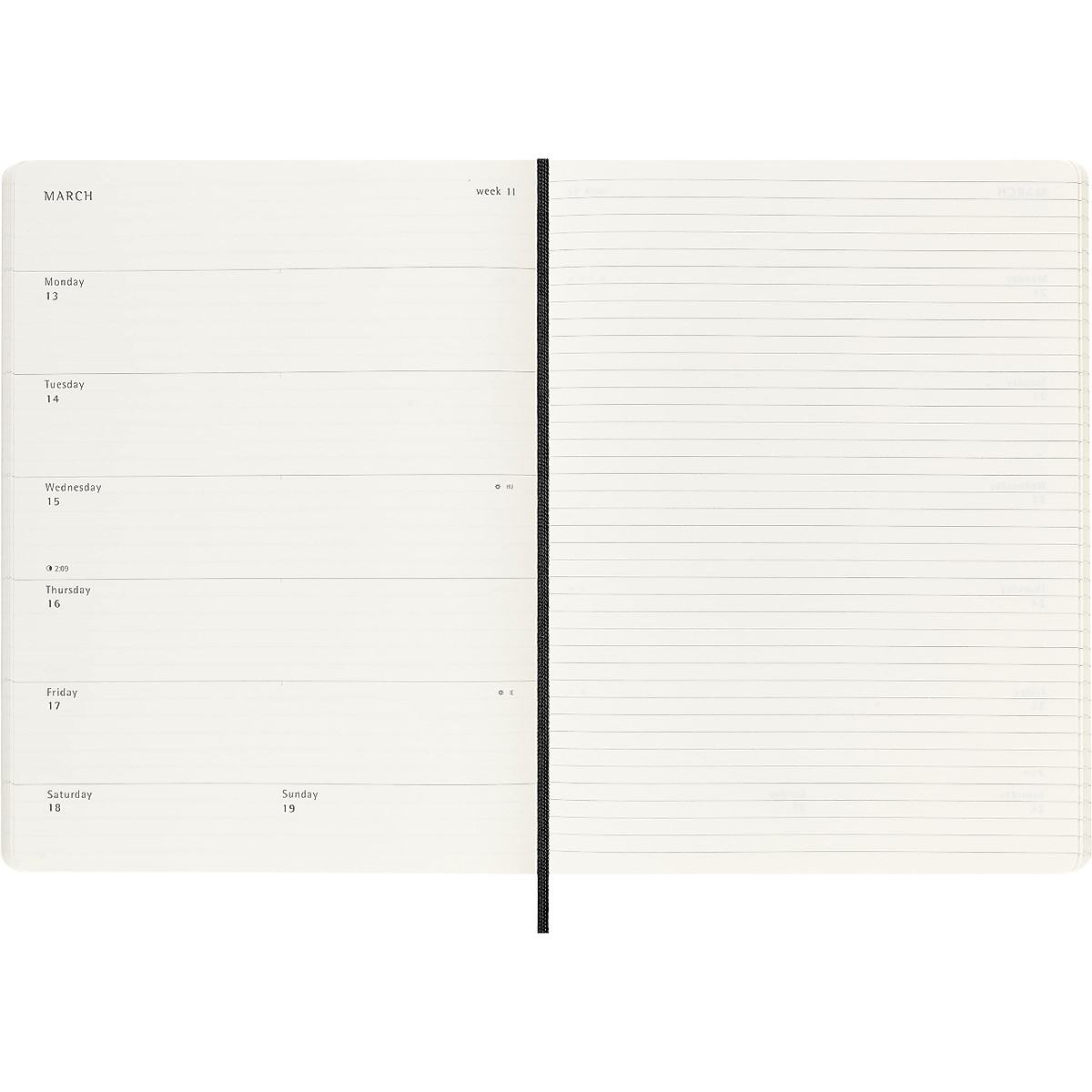 Moleskine Classic 18 Month 2022-2023 Weekly Planner, Soft Cover, XL (7.5" x 9.75"), Black