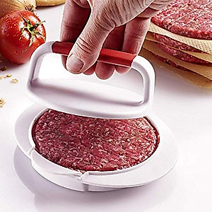 Burger Press Hamburger Maker Mould Machine Set BBQ Patty Juicy Regular Beef Maker Round Non Stick Mold Easy to Use White