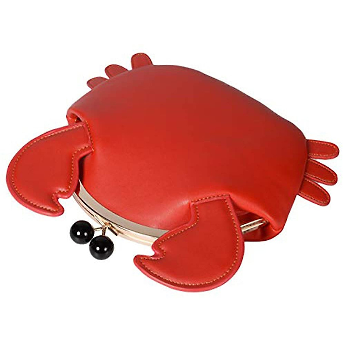 Personalized cartoon style ladies shoulder bag, crab-shaped messenger bag, animal style ladies handbag(Red)