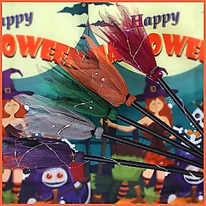 Halloween Witch Broom, LED Lighted Witch Broomstick, Glow in The Dark Witch Broom, Halloween Party Costume Decoration Cosplay Props for Halloween Costume Decoration (3 Pack)