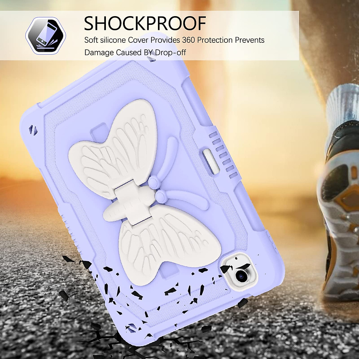 BENTOBEN for iPad Air 5th/4th Generation Case, for iPad Pro 11 inch Case 2021/2020/2018 with Pencil Holder 2 in 1 Heavy Duty Rugged Shockproof Kickstand Hybrid Protective Tablet Cover, Purple