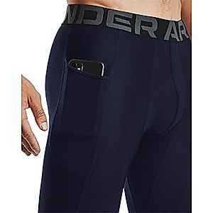 Under Armour Men's Armour HeatGear 3/4 Leggings , Midnight Navy (410)/White, Medium