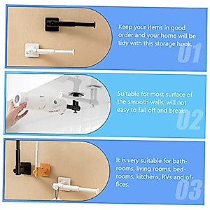 Alipis retractable hook plastic towel rack towel stand hand towel rail Clothes Mounted garment rack heavy duty bathroom towel bar multi hanger white abs wall bracket picture