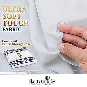 HalleluYAH Messianic Tallit Prayer Shawl 72"x 22" with Bag For Men & Women | Designed in Israel