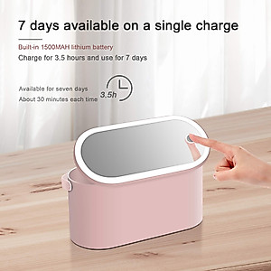 Travel Makeup Bag Organizer with LED Light Mirror, Makeup Organizer/Train Case Portable Cosmetic/Jewelry Organizer for Women