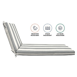 Honeycomb Outdoor Chaise, 22.5" W x 70" L, Stripe Stone Beige Patio Cushion