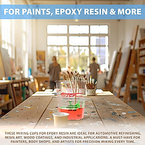 TCP GLOBAL Premium Paint Mixing Essentials Kit. Comes with 12 Mixing Cups, 6 Lids, 12 Wooden 12" Mixing Sticks, 12 Wooden Mini Mixing Paddles, 12 HQ 190 Mesh Paint Strainers & Paint Can Opener.