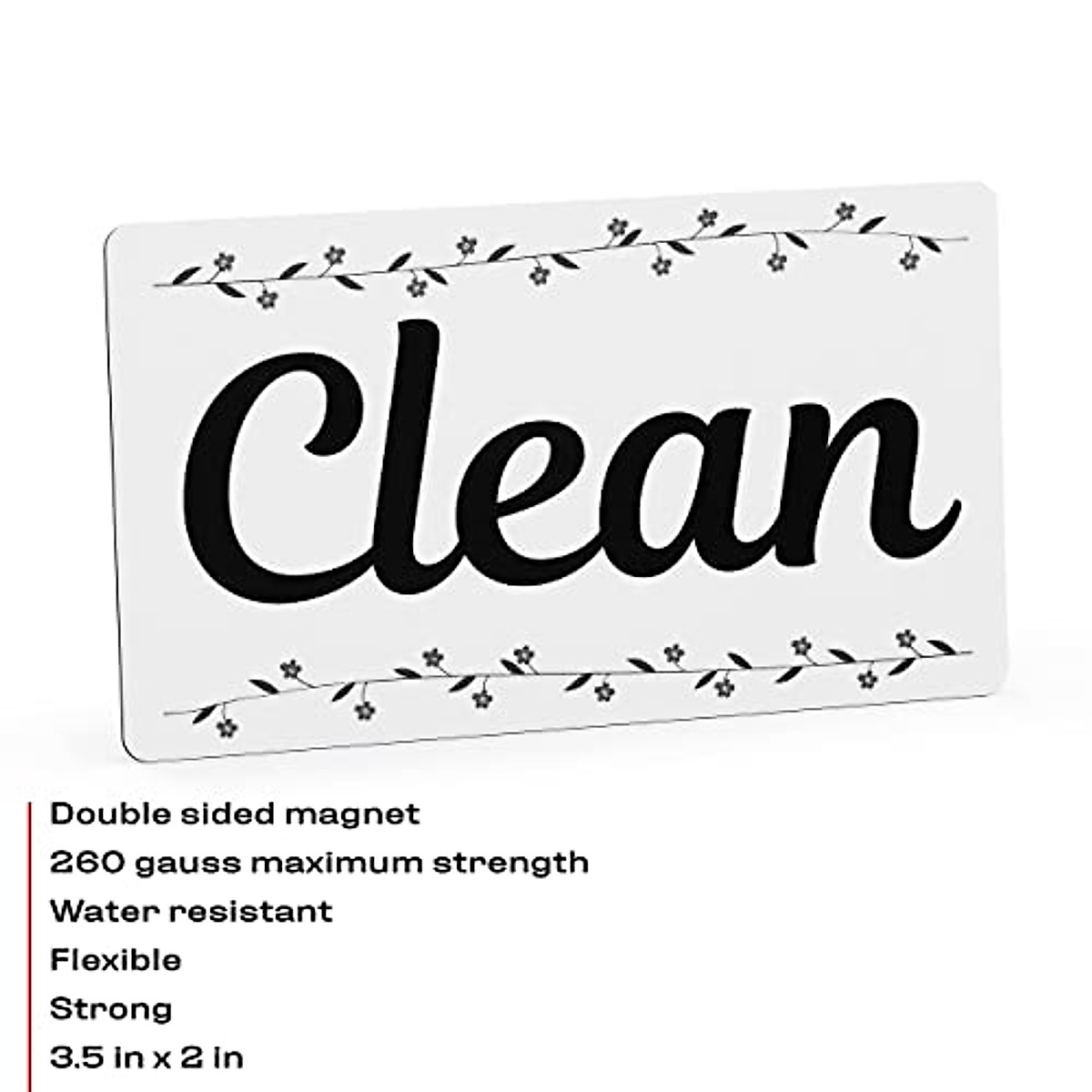 NoCry Dishwasher Magnet for Better Kitchen Organization; Double Sided Clean Dirty Magnet That’s Water Resistant, Reversible and Chic; Comes in Different Designs; Romantic