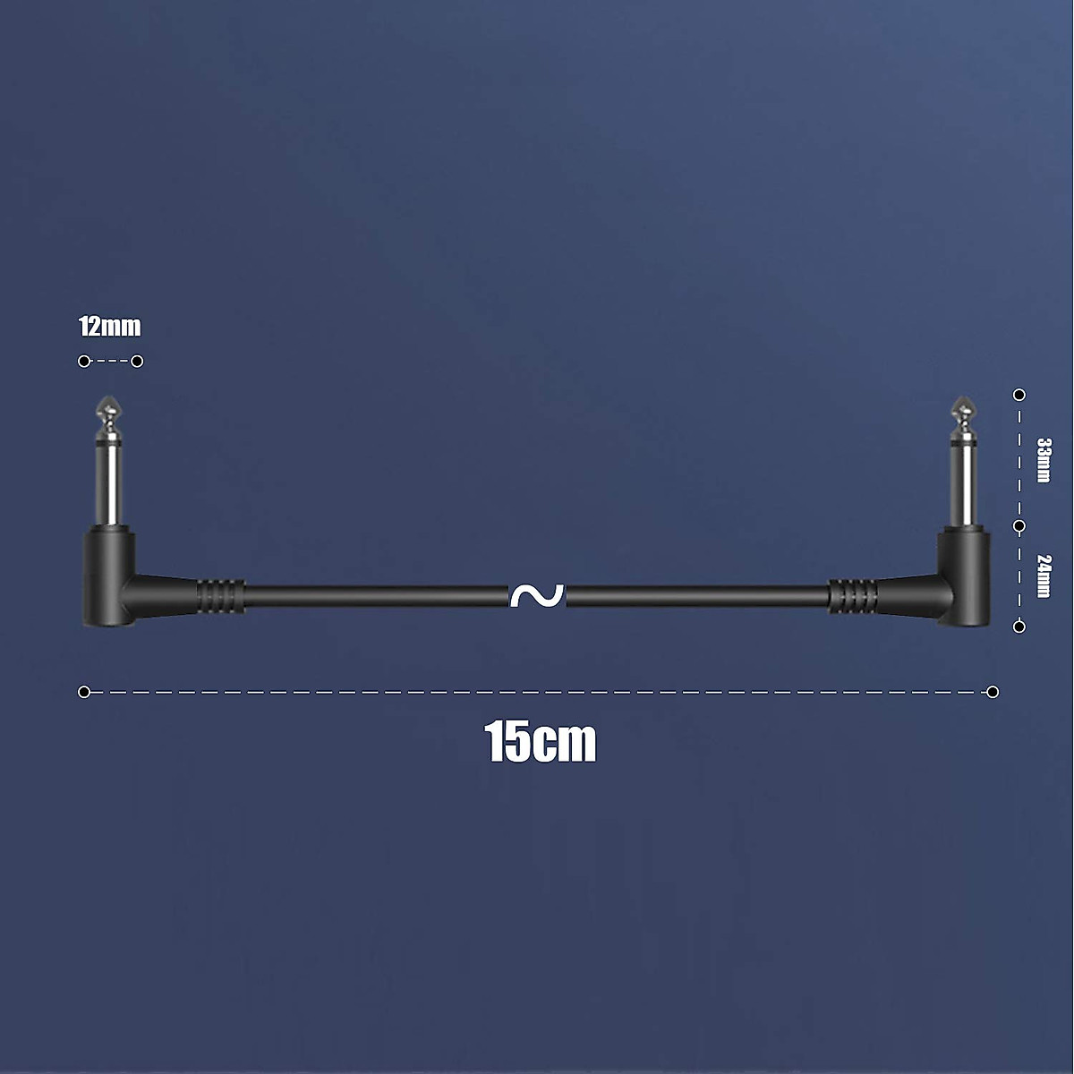 Guitar Patch Cable, Ancable 1/4 Inch Right Angle Pedals Cables for Insturment Effect Pedals (6 INCH, 6 Pack)