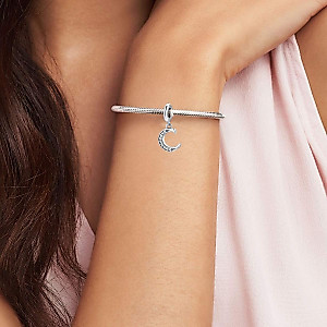 925 Sterling Silver Letter C Charms for Pandora Bracelets and Necklace Alphabet Initial Pendant Jewelry Gift for Women