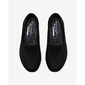 Skechers Women's Reggae Fest-Willows Loafer Flat, Black, 6 Wide