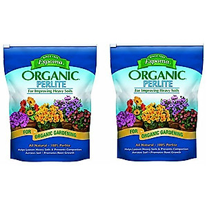 Espoma Organic Perlite; All Natural and Approved for Organic Gardening. Helps Loosen and Aerate Heavy Soils, Prevent Compaction & Promotes Root Growth – 8 qt. Bag Pack of 2