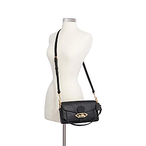 Coach Women's Three Leather Jade Shoulder Handbag (Black/Gold)