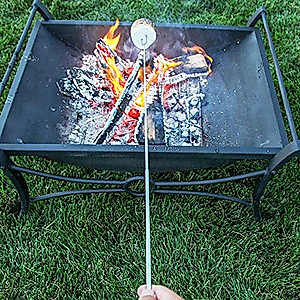 Marshmallow Roasting Sticks Wooden Handle Set of 12 Smores Skewers Telescoping Forks 32 inch with Portable Bag for Hot Dog Campfire Camping Stove BBQ Tools