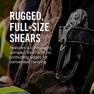 LEATHERMAN, Raptor Rescue, 6-in-1 Heavy-Duty Emergency/Trauma Shears with Carbide Glass Breaker & Strap Cutter, Made in the USA, Utility Holster Included, Tan, With Utility Holster