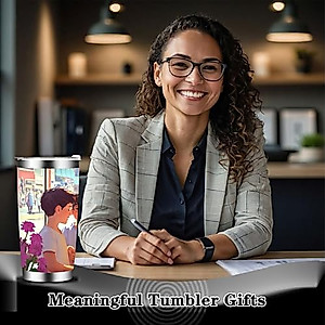 FOCIUZTA 20oz Illustrated Mother and Children Tumbler with lid, Travel Coffee Cup, Ideal for Easter, Mother Day, and birthday gifts