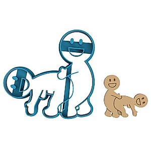Naughty - Sex Couple - Doggy Style - Cookie Cutter / Sugar Cookie / Fondant / Clay (1071), Blue, 5 inch