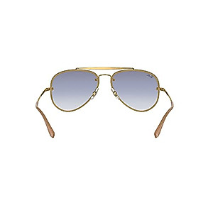 Ray-Ban RB3584N Blaze Aviator Sunglasses, Gold/Clear Gradient Light Blue, 61 mm