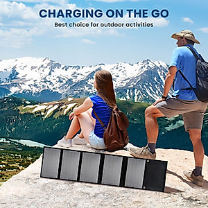 Solar Panel, HAMOPY 40W Portable Solar Panel Charger with Dual USB (5V/4A Overall) & DC (18V1.6A), IPX4 Waterproof Solar Charger for Camping, Compatible with iPhone 14/13/12/11/Xs,iPad,Samsung Galaxy