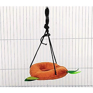 5pcs Hamster Hammock Small Animals Hanging Warm Bed House Cage Nest Accessories Forest Pattern Cage Toy Leaf Hanging Tunnel and Swing for Sugar Glider Squirrel Hamster Playing Sleeping