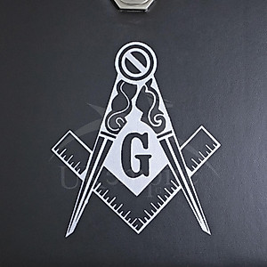UK EMPIRE GROUP Masonic Apron & Chain Collar Case Leather Master Mason (Printed) MM, Provincial Size – Freemason Carrying Bags (Silver Emblem)
